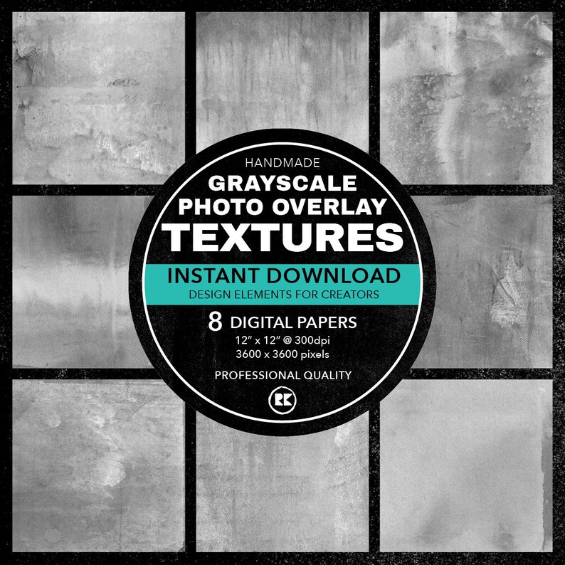 Fine Art Textures Grayscale Photo Overlay Digital Backdrop | Etsy