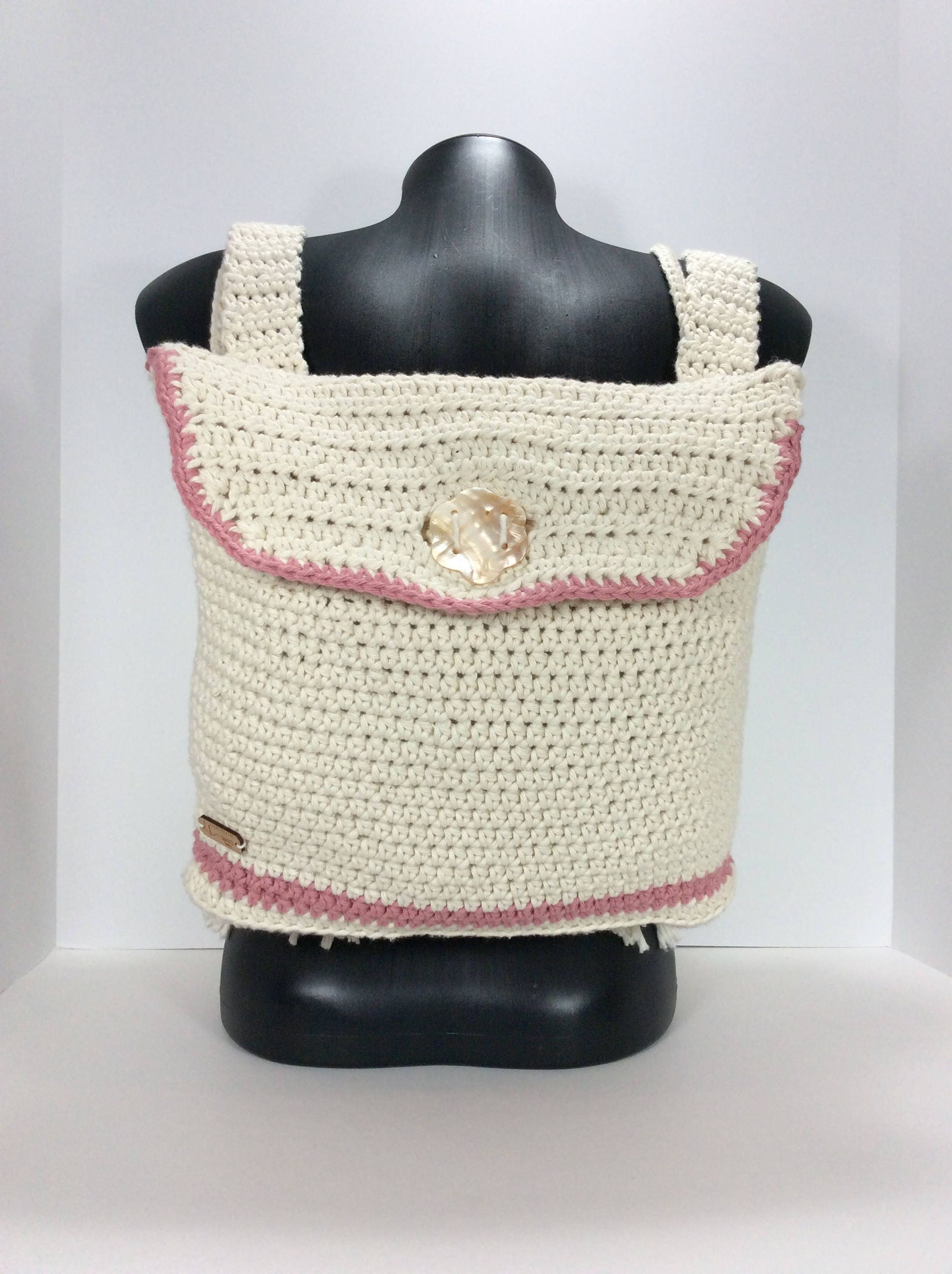 Haak rugzak / stoffige roze en crème haak rugzak / haak zomer | Etsy Haak rugzak / stoffige roze en crème haak rugzak / haak zomer | Etsy
