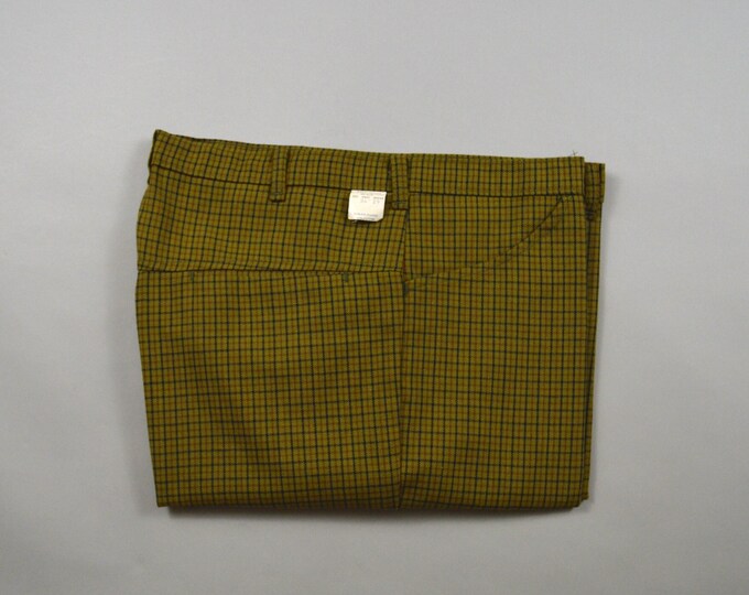 Vintage Deadstock 1960s Green Check Trousers Size 34 - Etsy