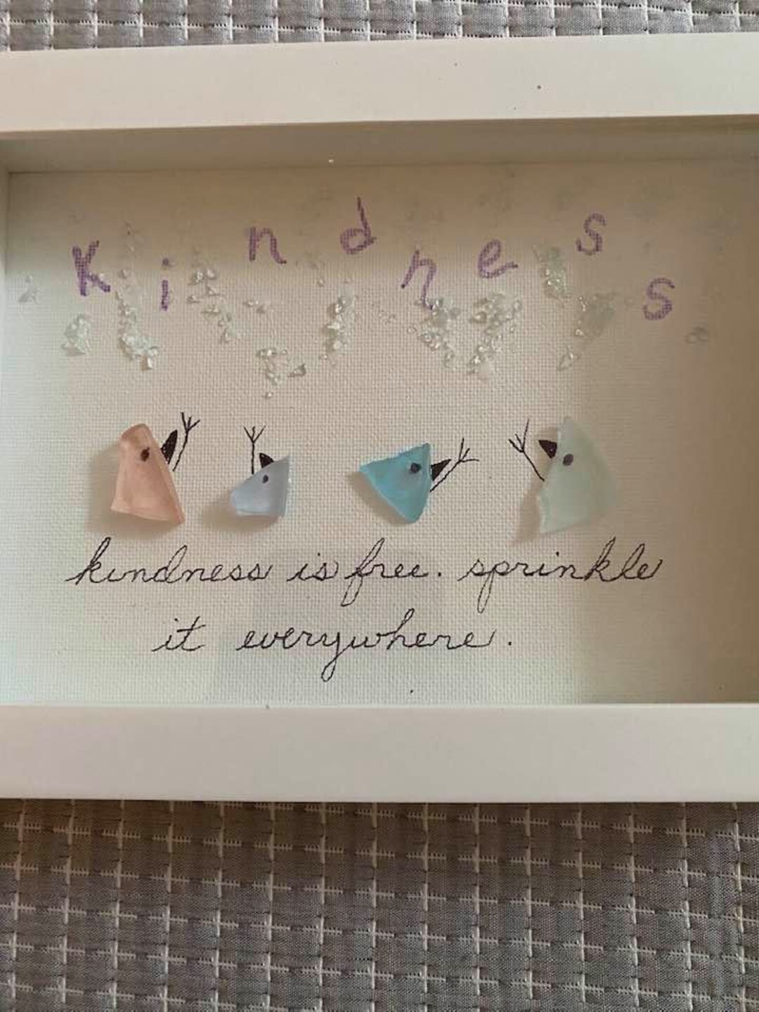 Sea Glass Framed Art Sea Glass Shadow Box Sea Glass Art Etsy France