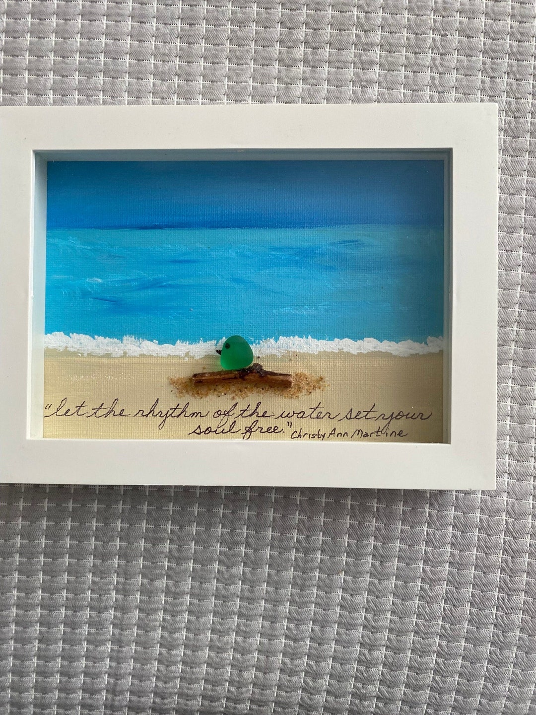 Sea Glass Framed Art/ Sea Glass Shadow Box/sea Glass Art/sea - Etsy