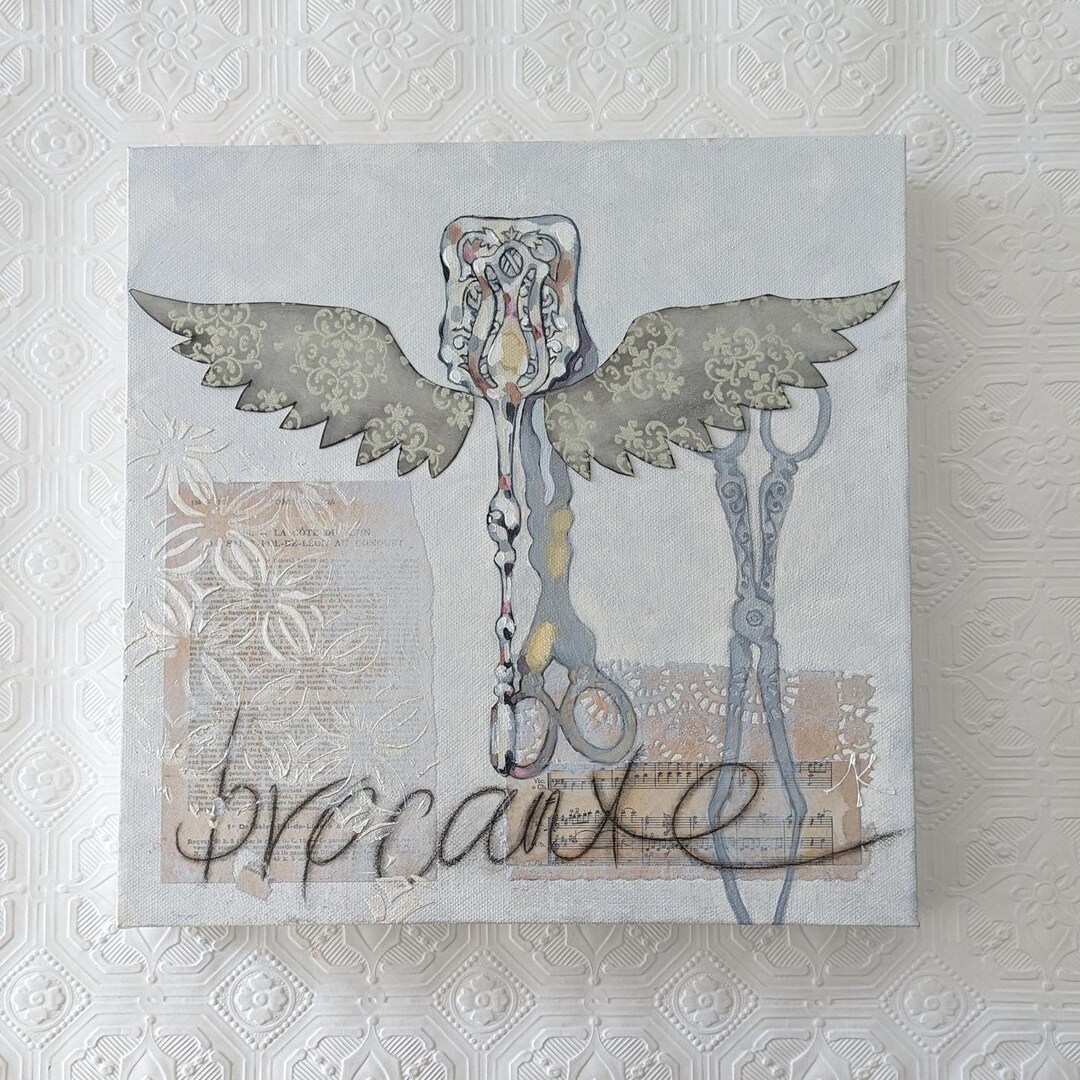 Brocante, French Vintage Silverware Painting With Wings - Etsy