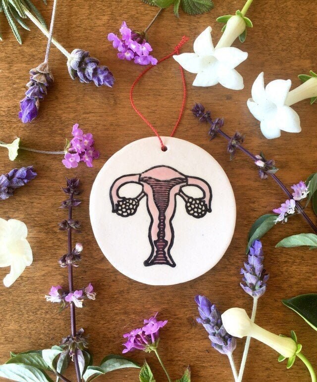 Uterus ornament cuterus charm feminist ornaments female | Etsy