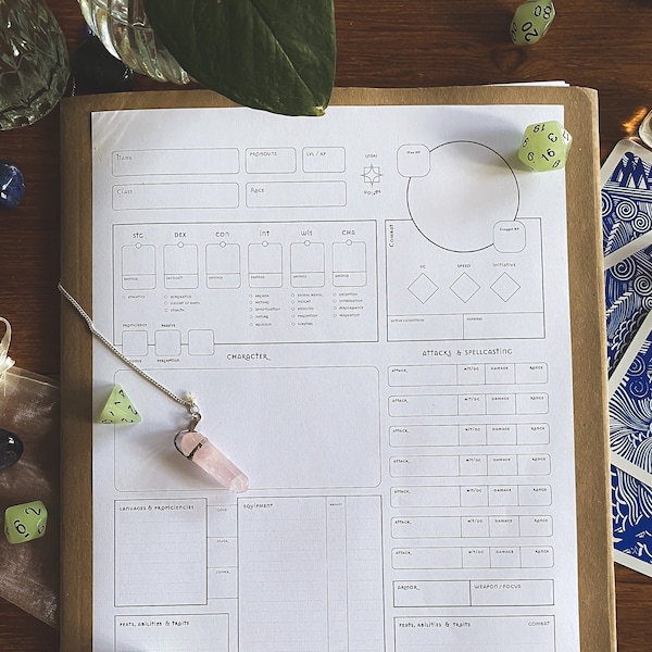 D&D 5e Character Sheet: PDF - Printable for Dungeons and Dragons ...