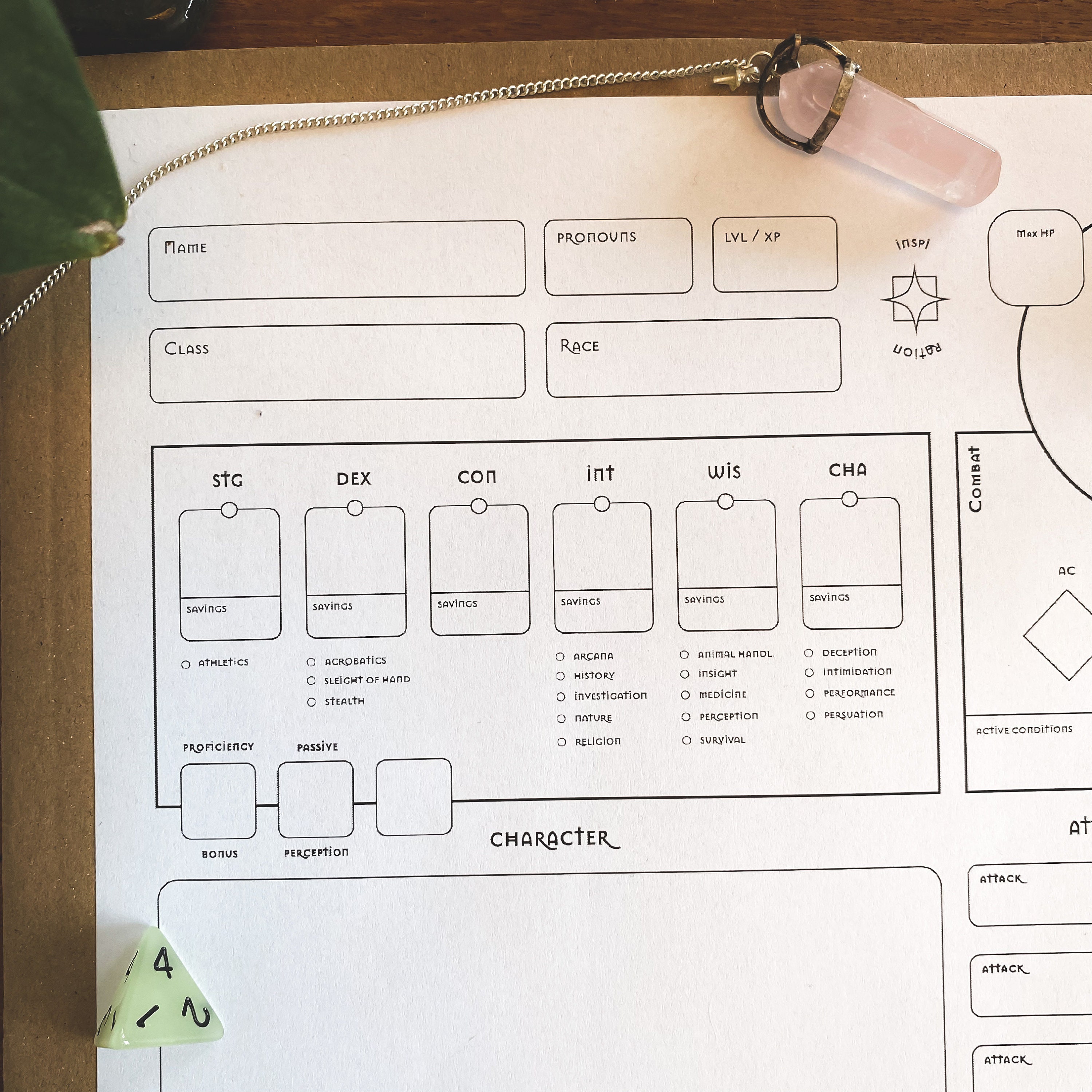 Clean Minimalist | RPG Character Sheet | D&D 5E | A4 (8.3 X 11.7) - Etsy