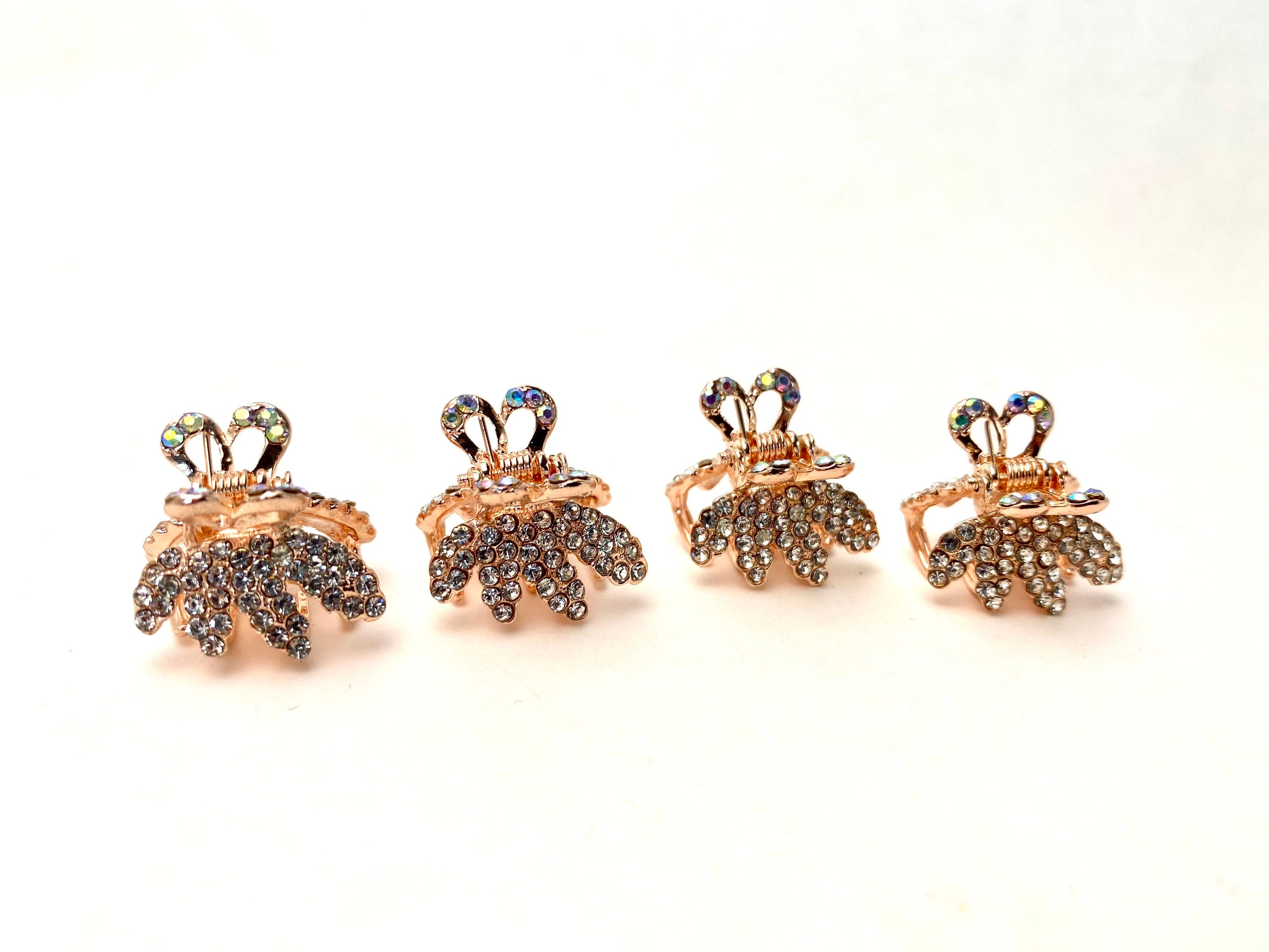 Sets of Leafy Small Metal Hair Claw Clips Rose Gold Jaw Clips - Etsy