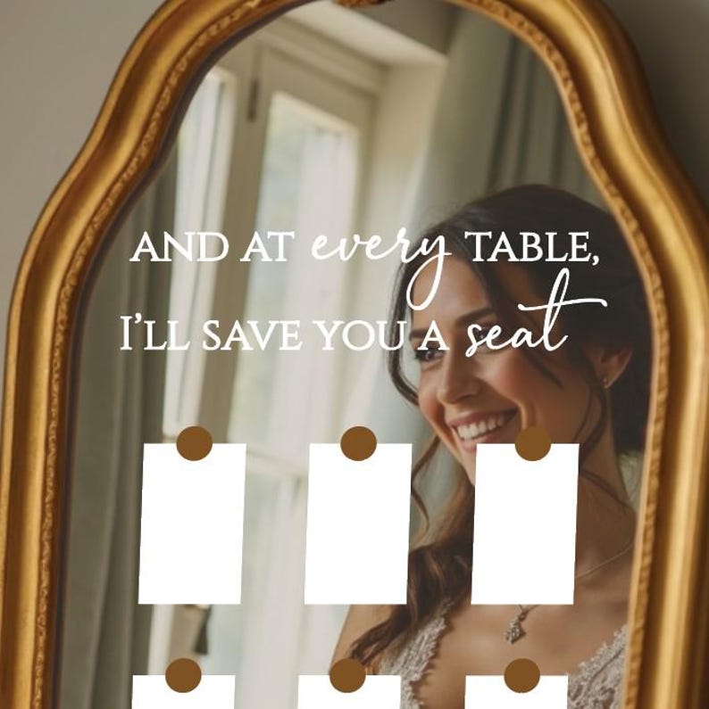 And at Every Table, I'll Save You A Seat | Vinyl Decal | Wedding Sign ...