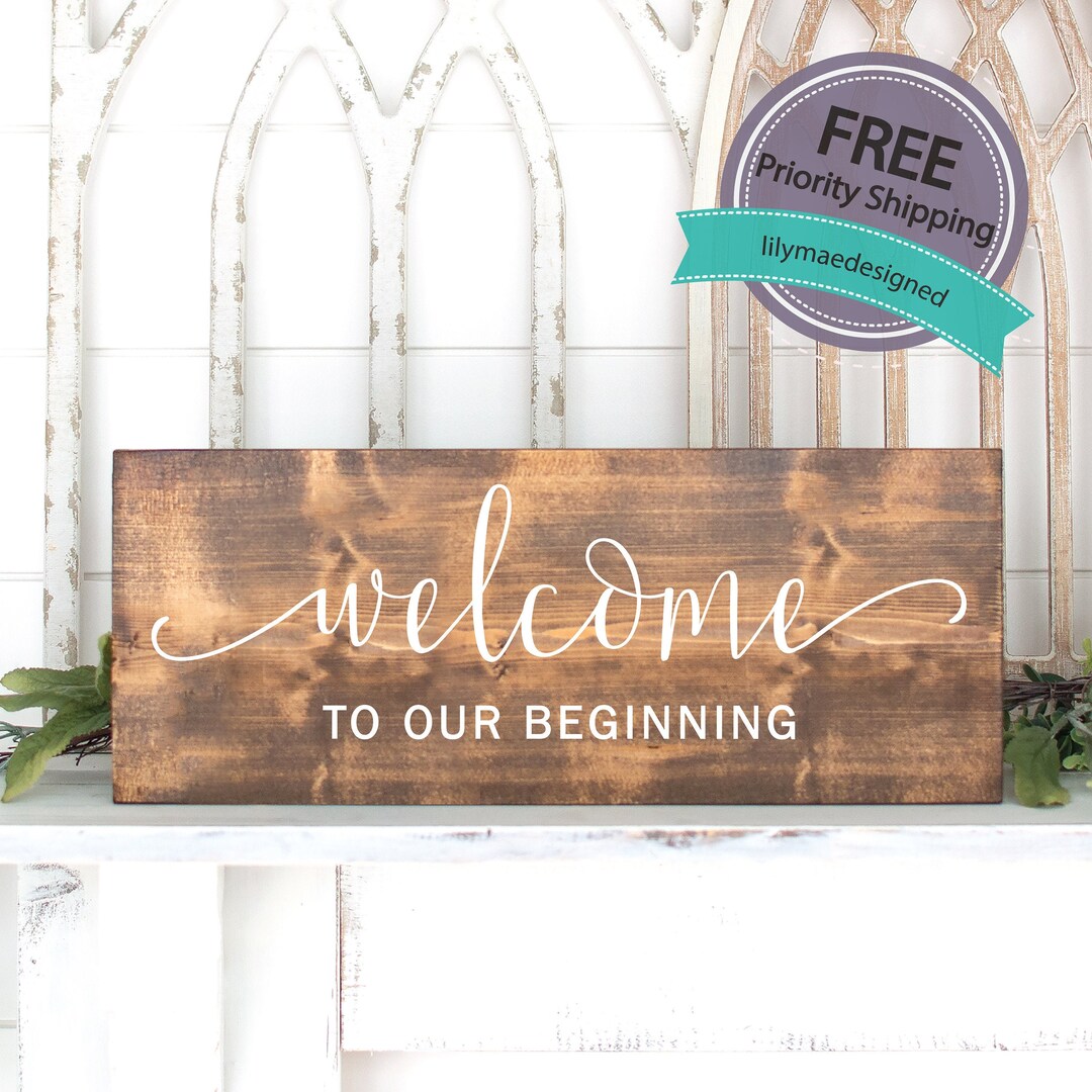 Wedding Sign Decal - Welcome to Our Beginning - DIY Wedding Decals ...