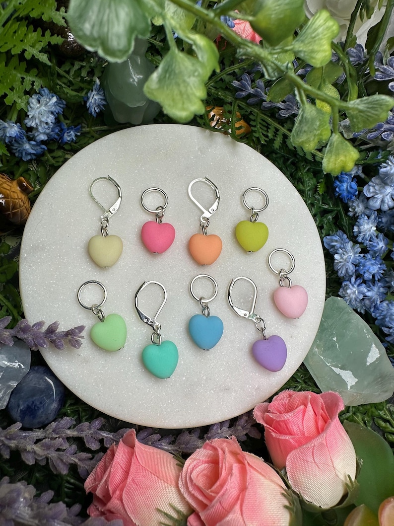 Rainbow of Hearts Stitch Marker/progress Keeper Set - 9 Pcs - Etsy