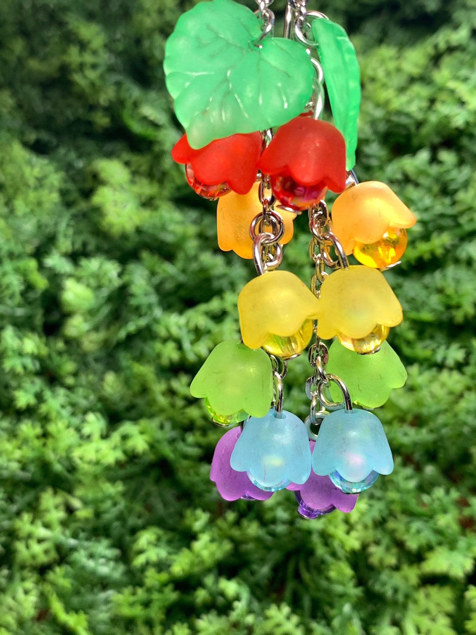 Rainbow Shimmer Lily of the Valley-inspired Floral Dangle Earrings - Etsy