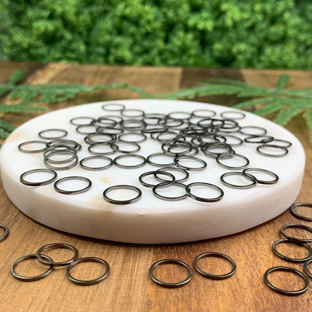 Gunmetal Brass Rings Stitch Marker Set for Needles up to 8mm - 10-30 ...