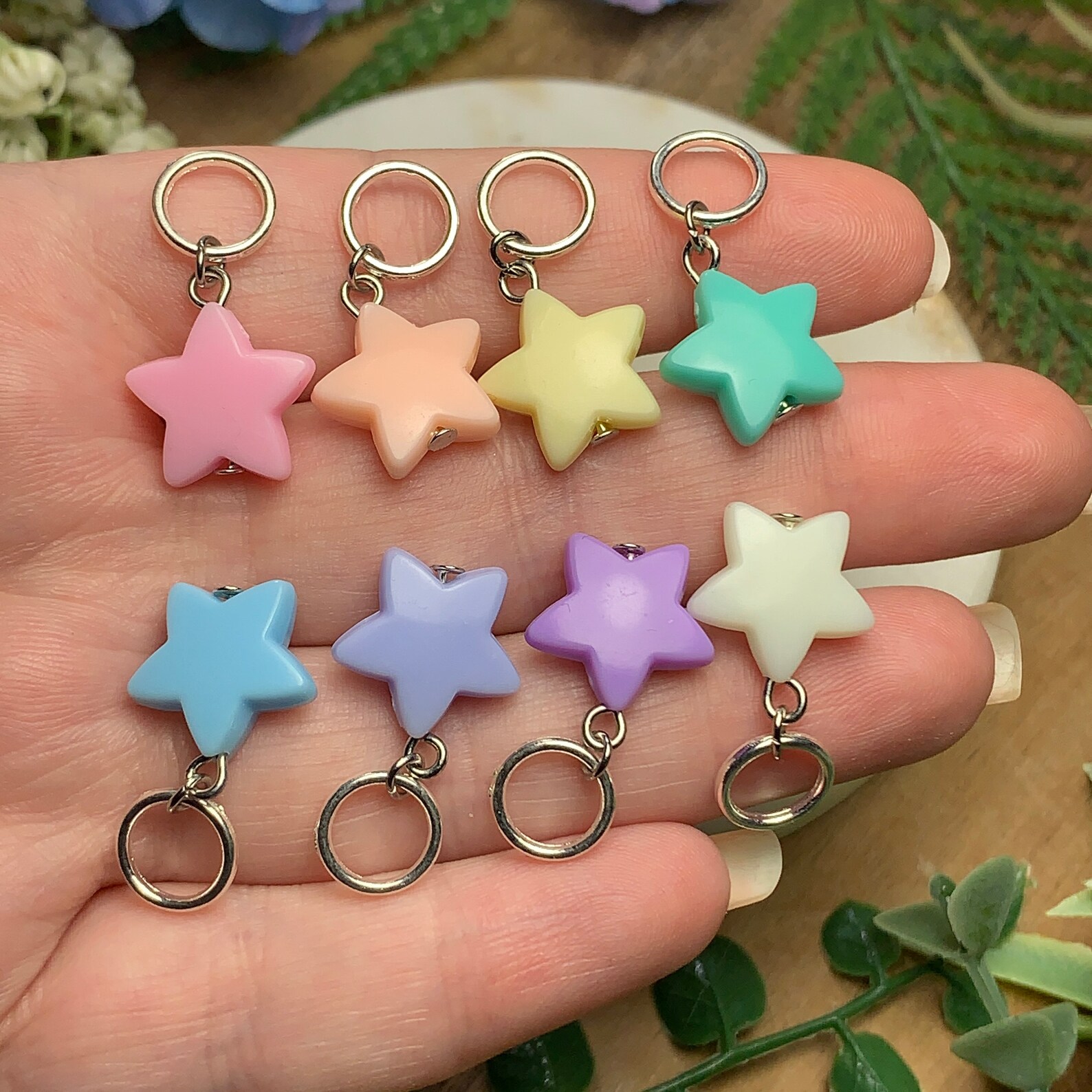 Pastel Rainbow of Stars Stitch Marker/progress Keeper Set - 8 Pcs - Etsy
