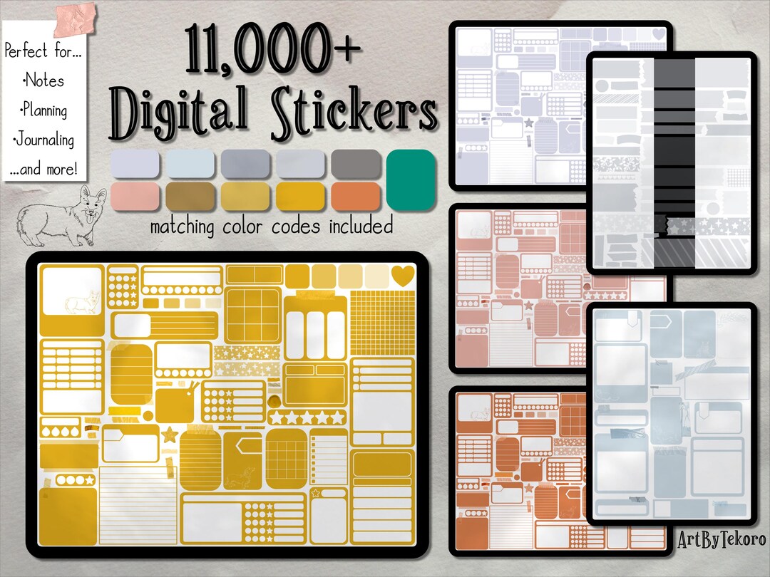 Metals Everyday Essentials Digital Sticker Set for Digital Notes and ...