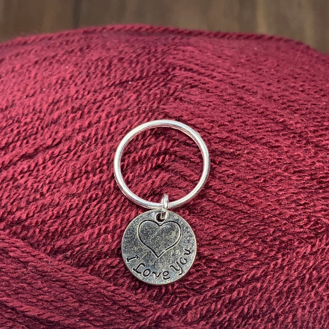 LAST CHANCE! I Love You Heart Coin Stitch Marker/progress Keeper - 1 Pc ...