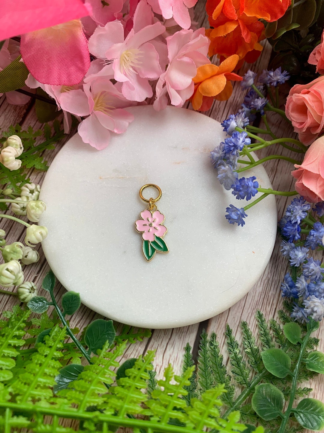 Pink Hibiscus Flower Stitch Marker/progress Keeper - 1 Pc - Etsy