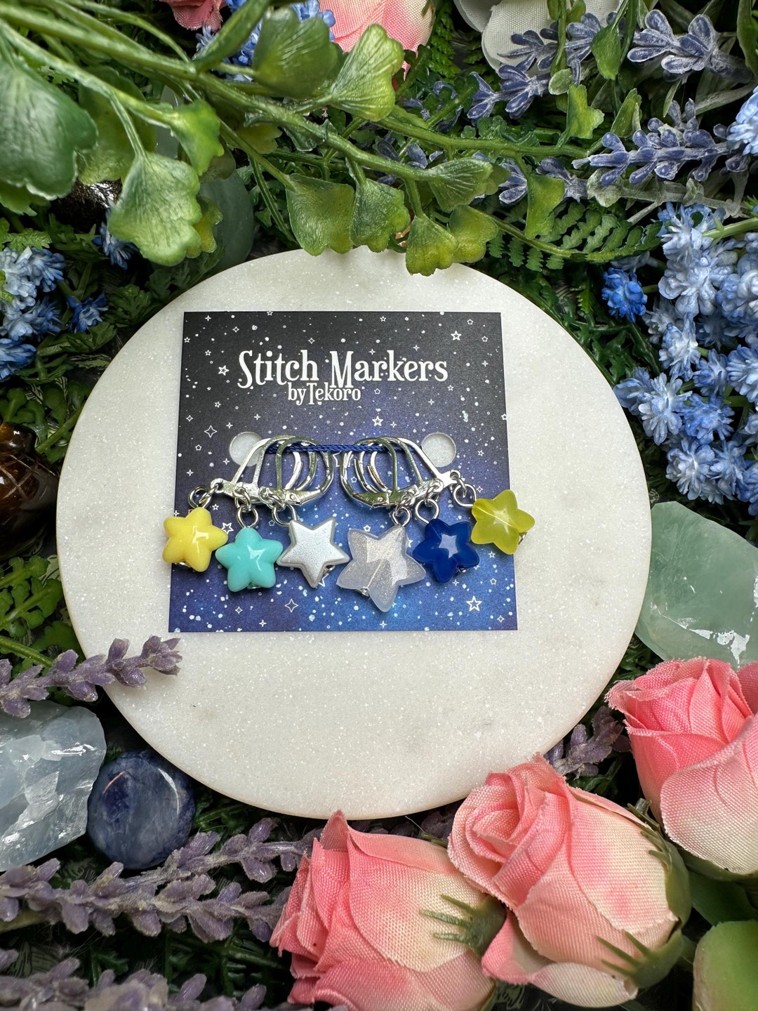 Starry Night Mix of Stars Stitch Marker/progress Keeper Set - 6 Pcs - Etsy