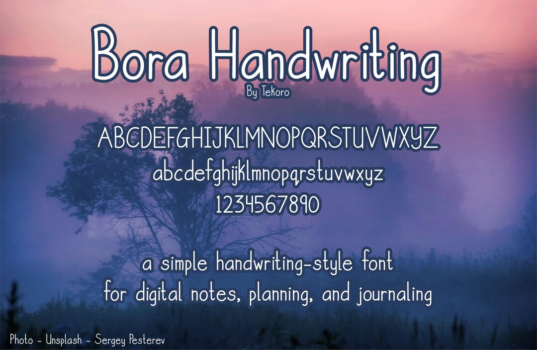 Bora Handwriting Font for Digital Notes and Planners, Includes Limited ...