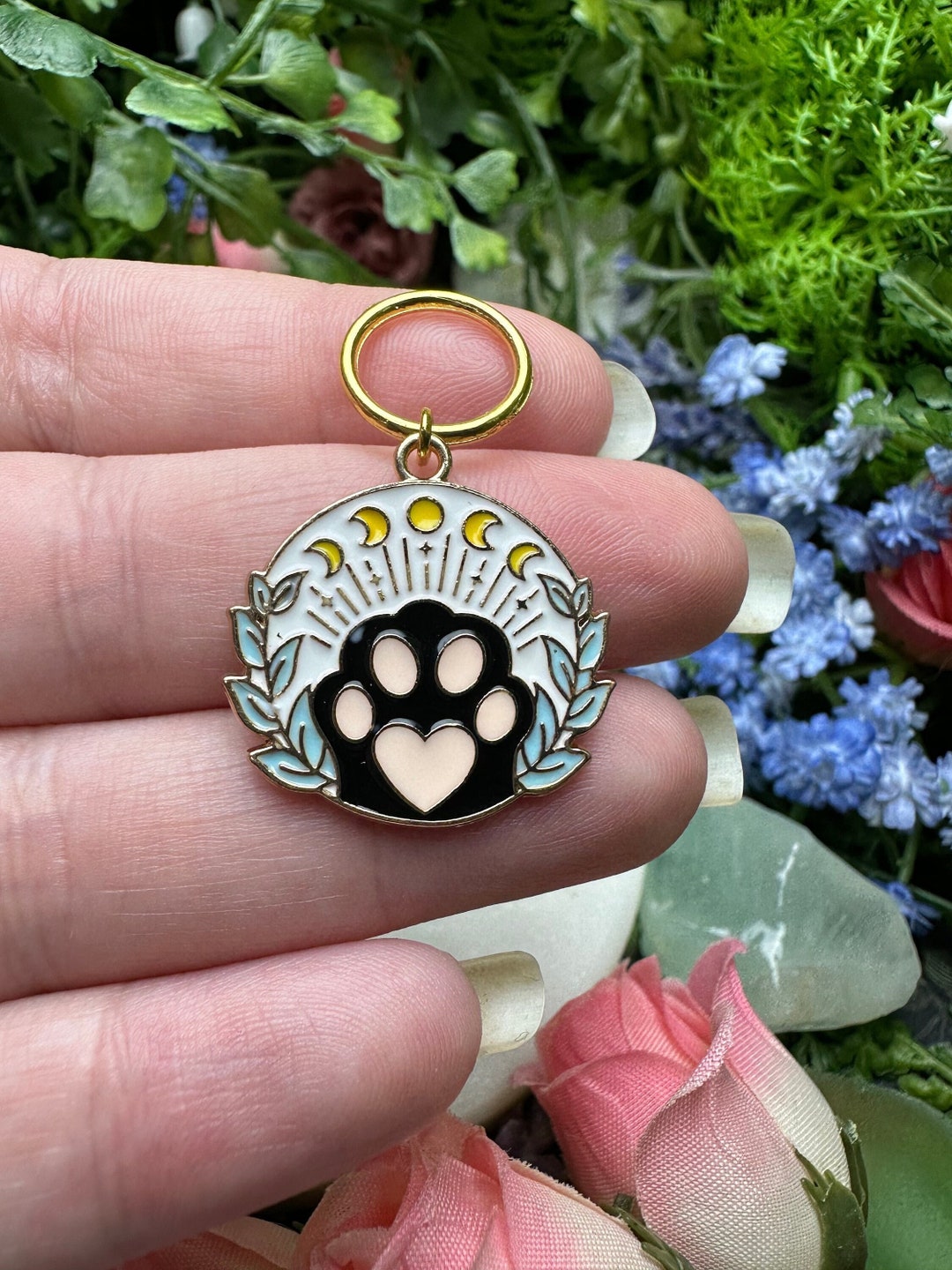 Black Cat Paw Stitch Marker/progress Keeper - 1 Pc - Etsy