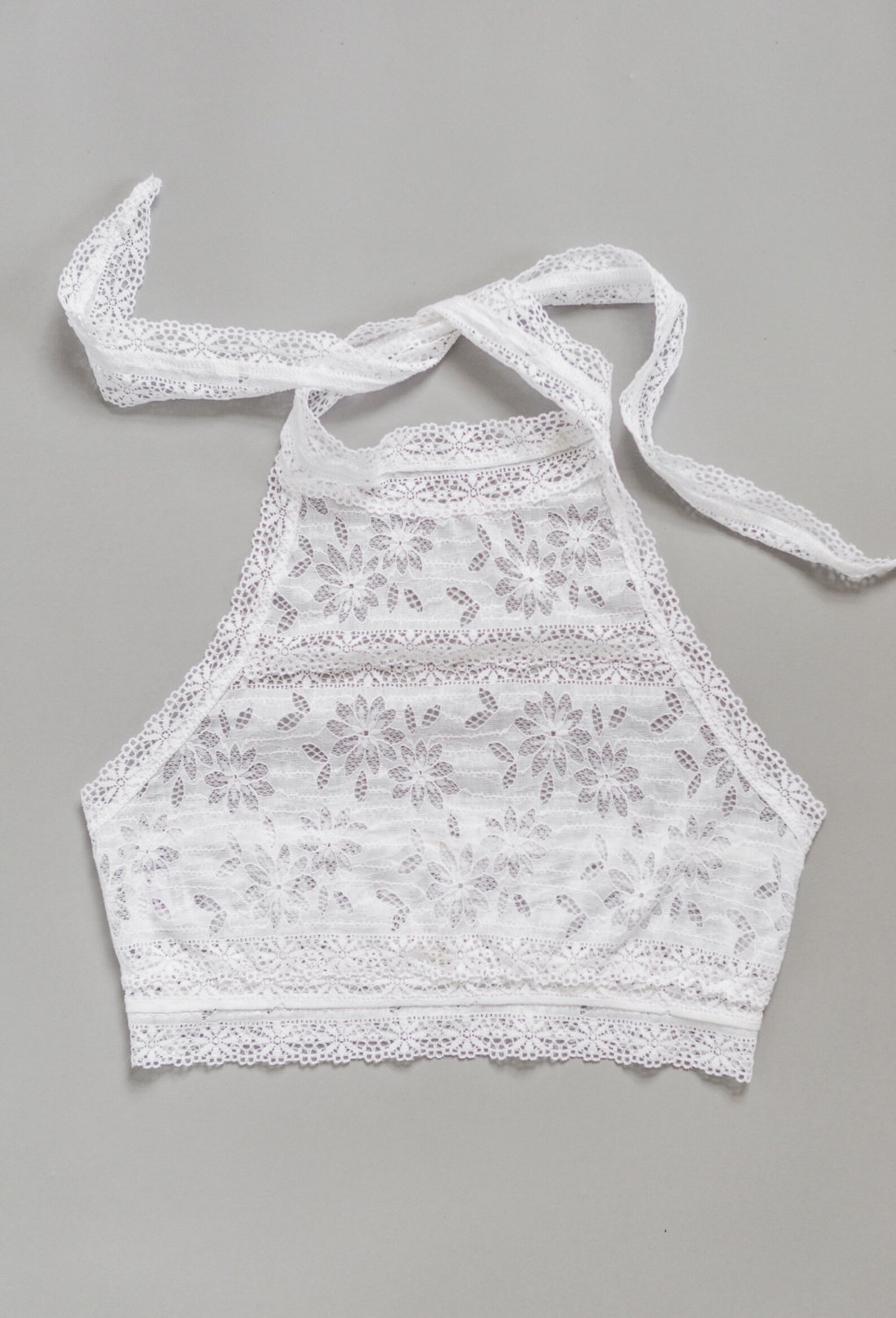 Halter Bralette White Lace Bralette Bridal Lingerie - Etsy UK