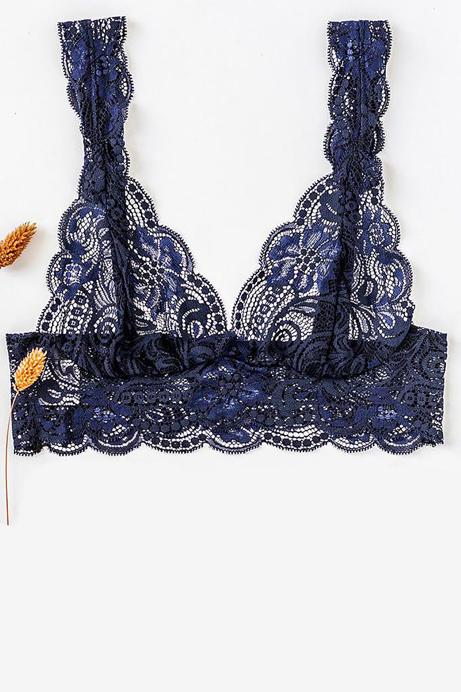 Navy Blue Lace Bralette Sheer - Etsy