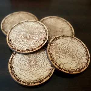 Pacific Northwest | Washington State | Mountains Wooden Coasters | Set ...