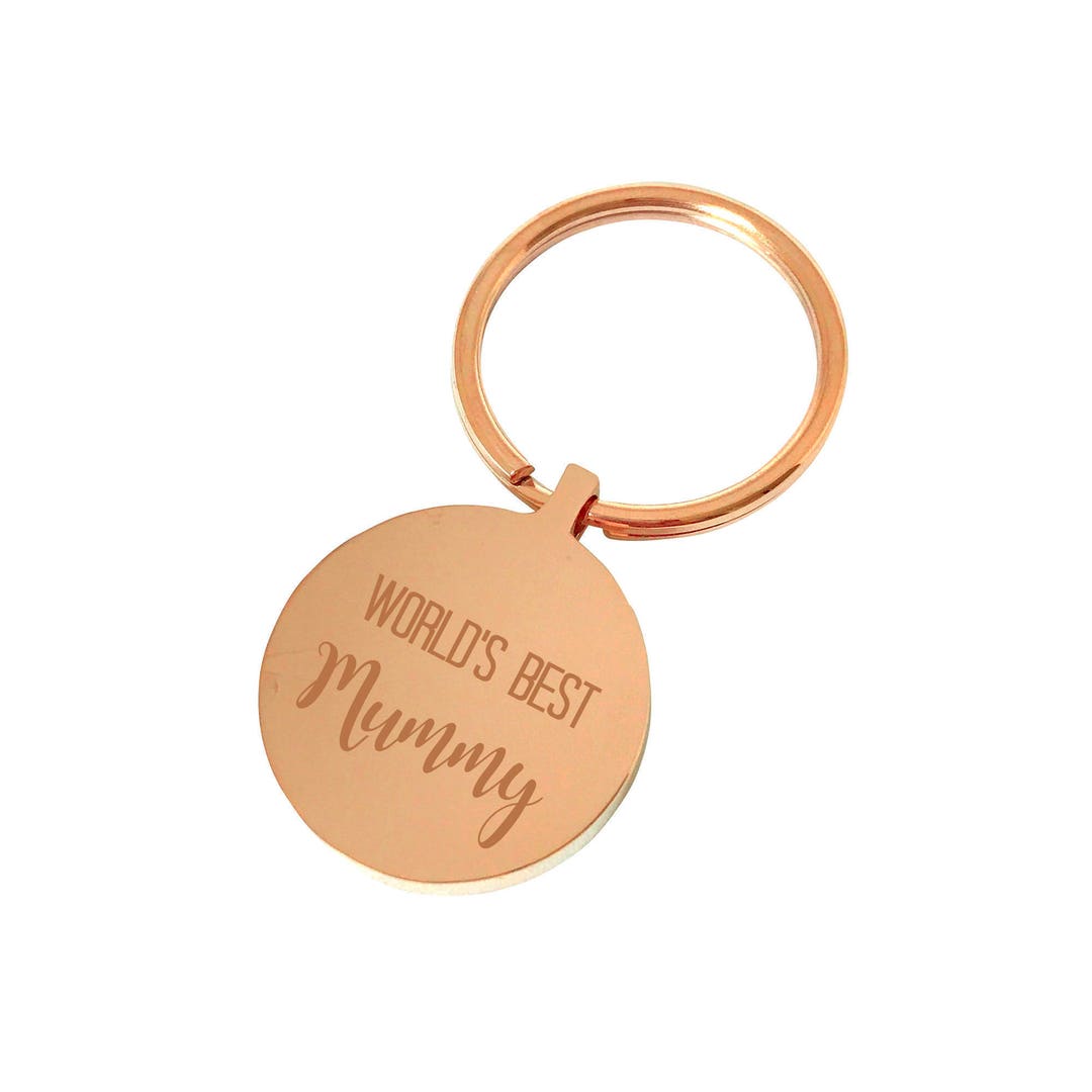 World's Best Mummy Engraved Personalized Round Keychain - Personalised ...