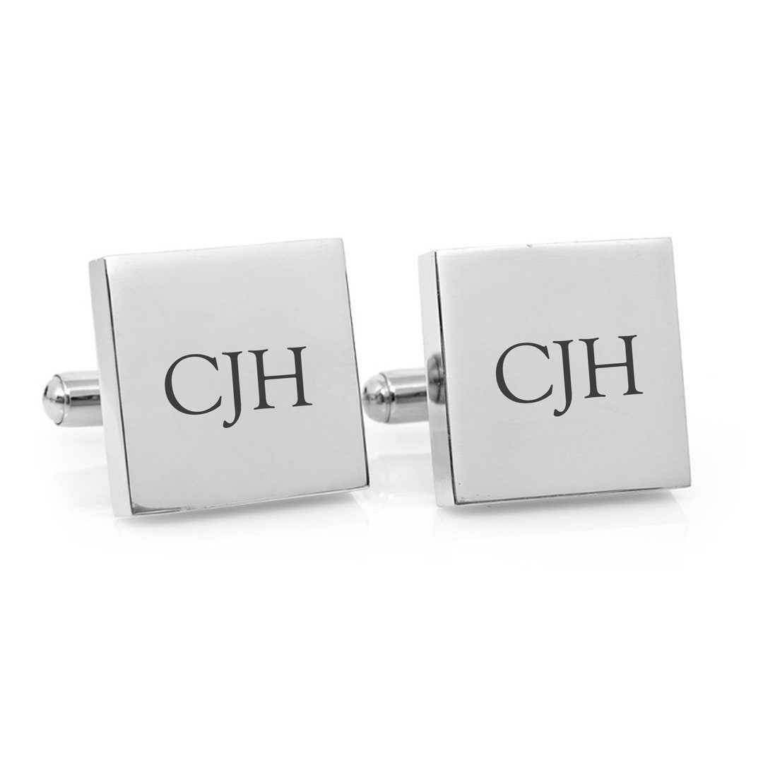 Classic Monogram Letter Initial Cufflinks Engraved - Etsy