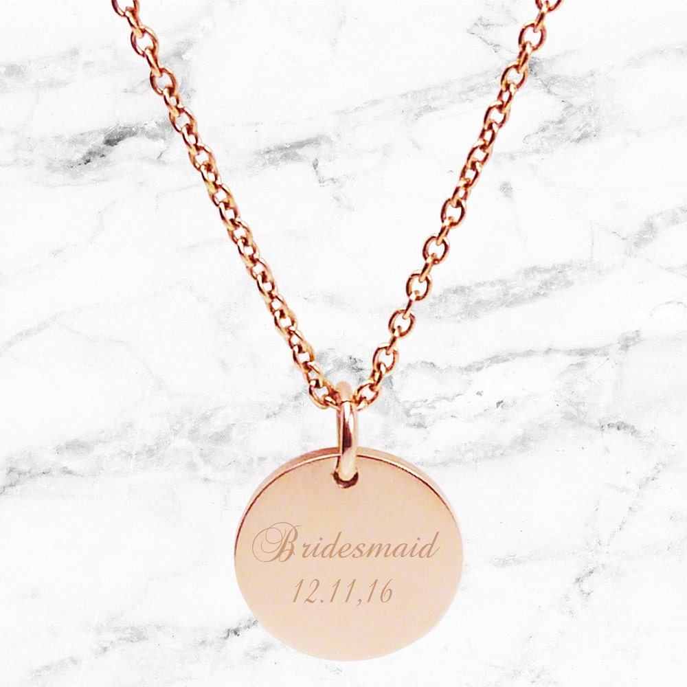 Rose Gold Engraved Letter Monogram Pendant Perfect - Etsy