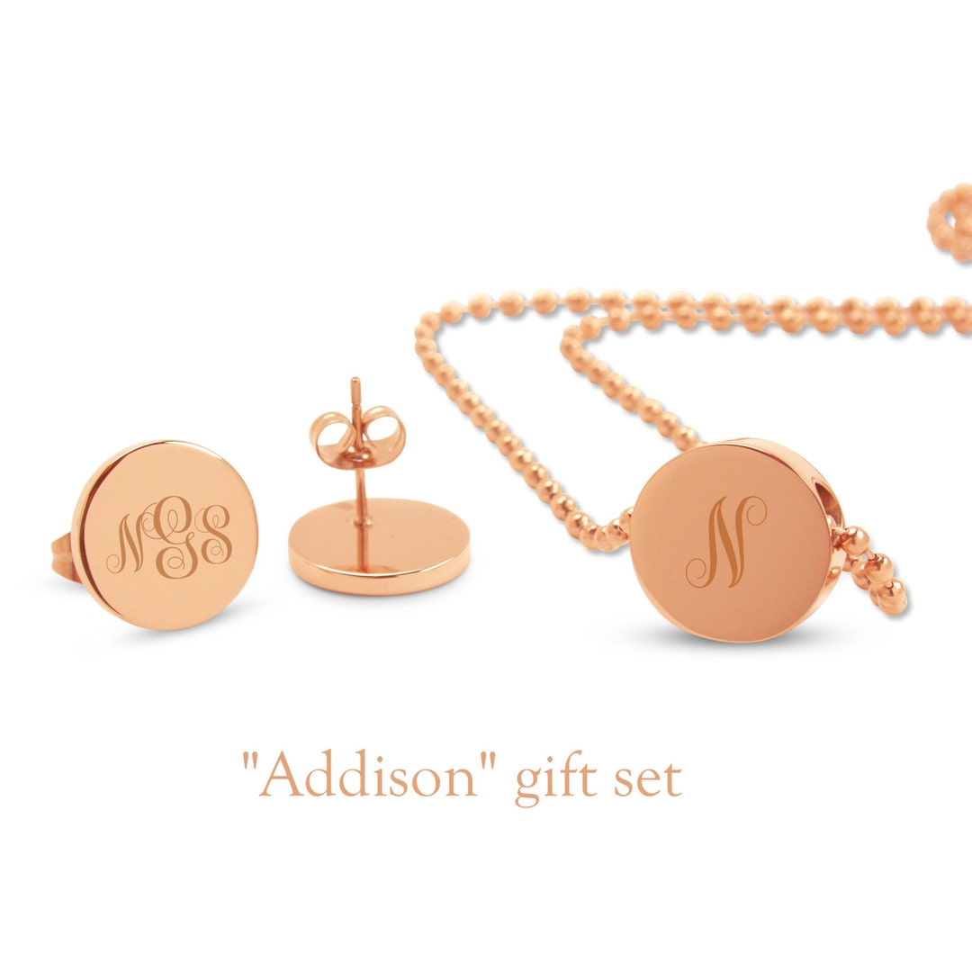 Addison Ensemble cadeau personnalisé avec pendentif et boucles - Etsy ...