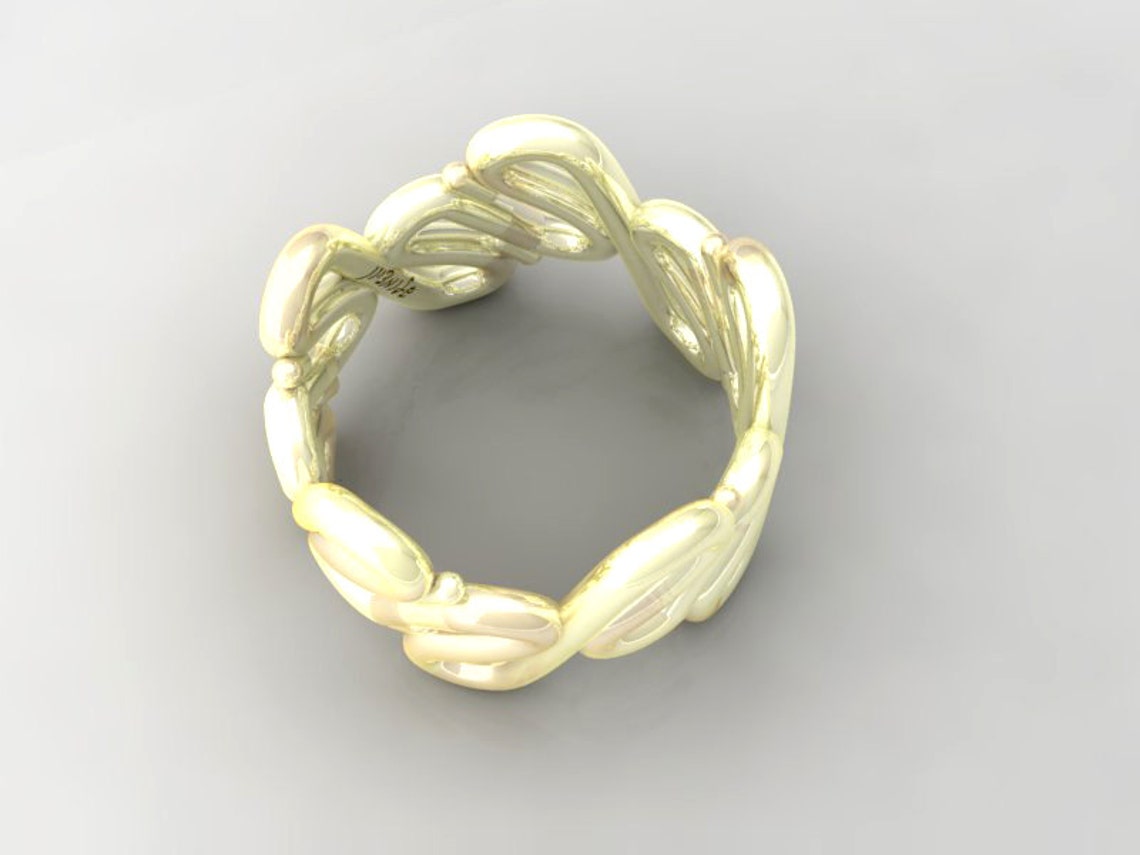 14K Gold Wavy Wire Ring - Etsy