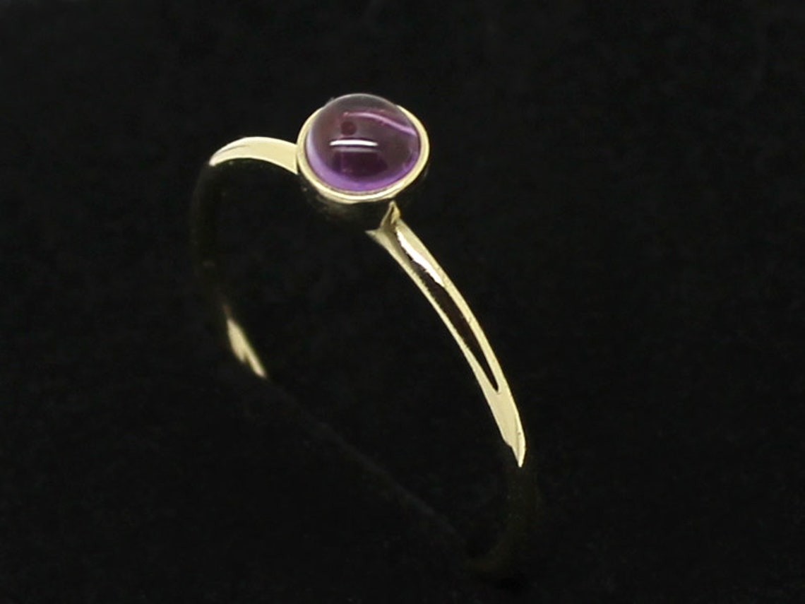 14k Solid Gold Stacking Rings With Gems - Etsy
