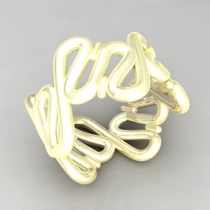 14K Gold Wavy Wire Ring - Etsy