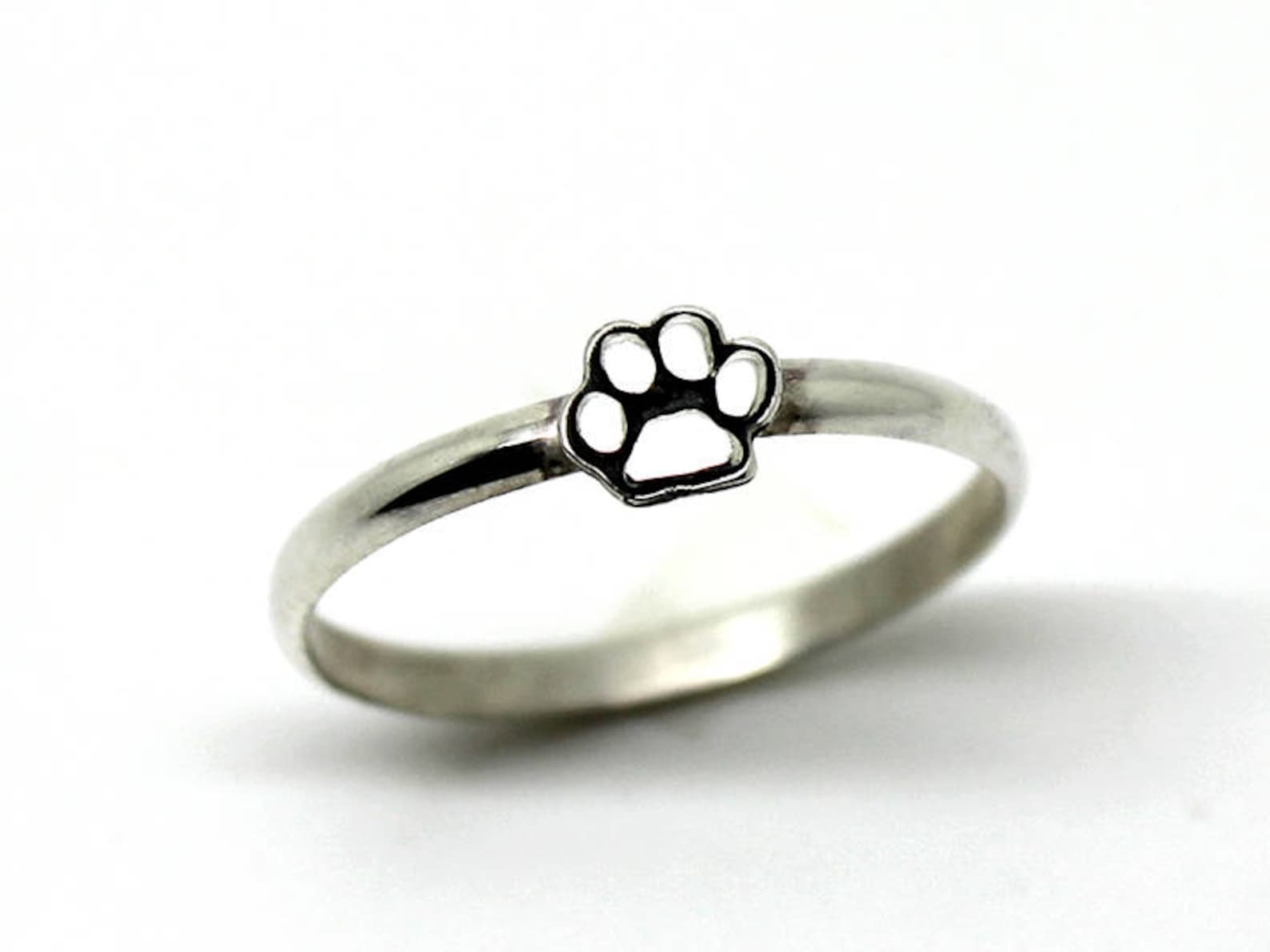 Delicate Silver Paw Ring , Cats & Dogs Jewelry - Etsy