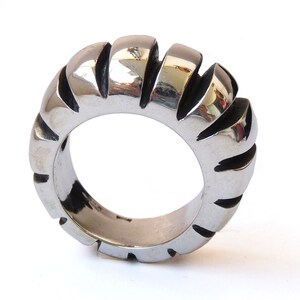 Solid Sterling Silver Ring-carved Ring Number 3 .size 8 - Etsy