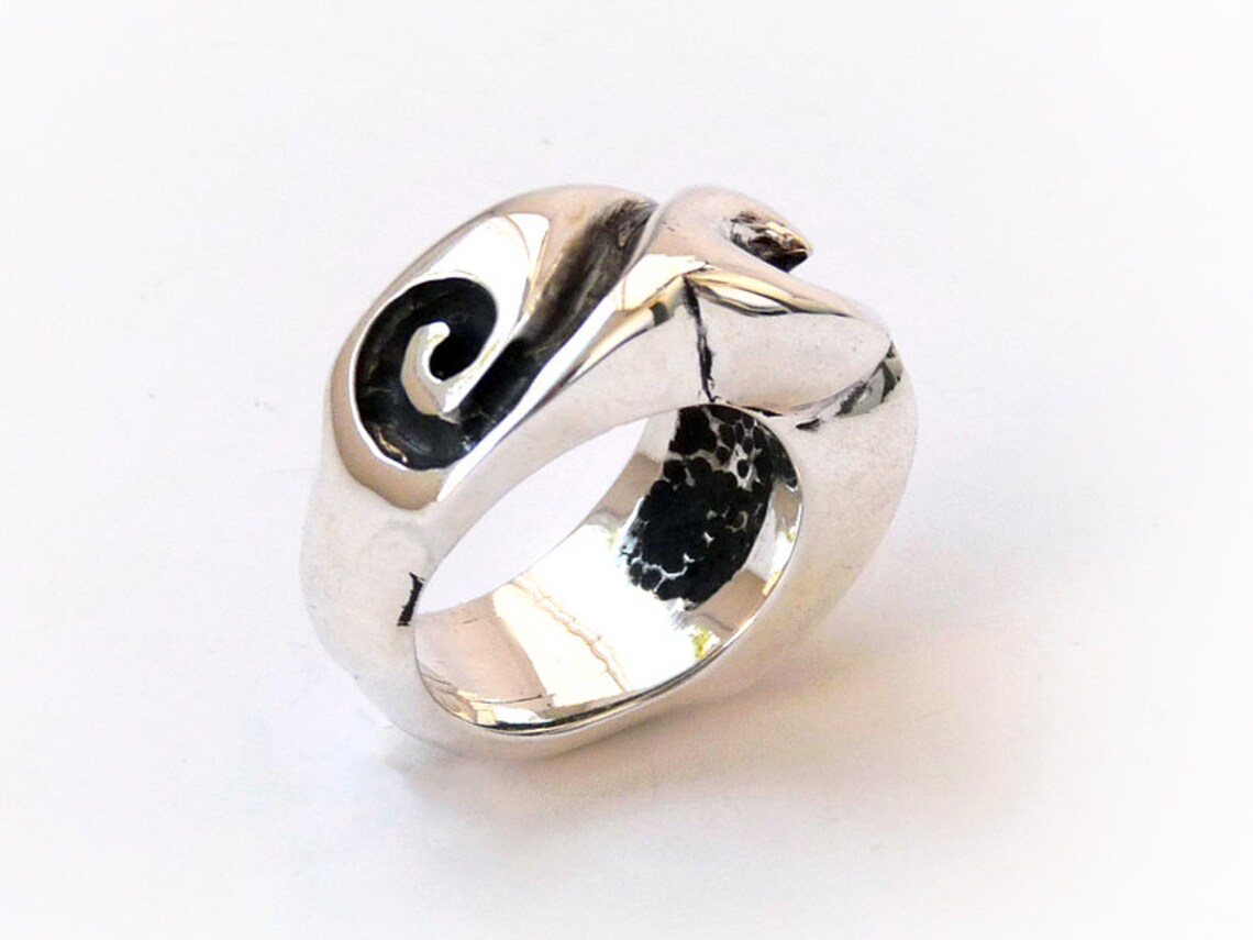 Solid Sterling Silver Ring Carved Ring Number 2 . - Etsy