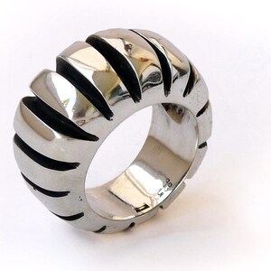 Solid Sterling Silver Ring-carved Ring Number 3 .size 8 - Etsy