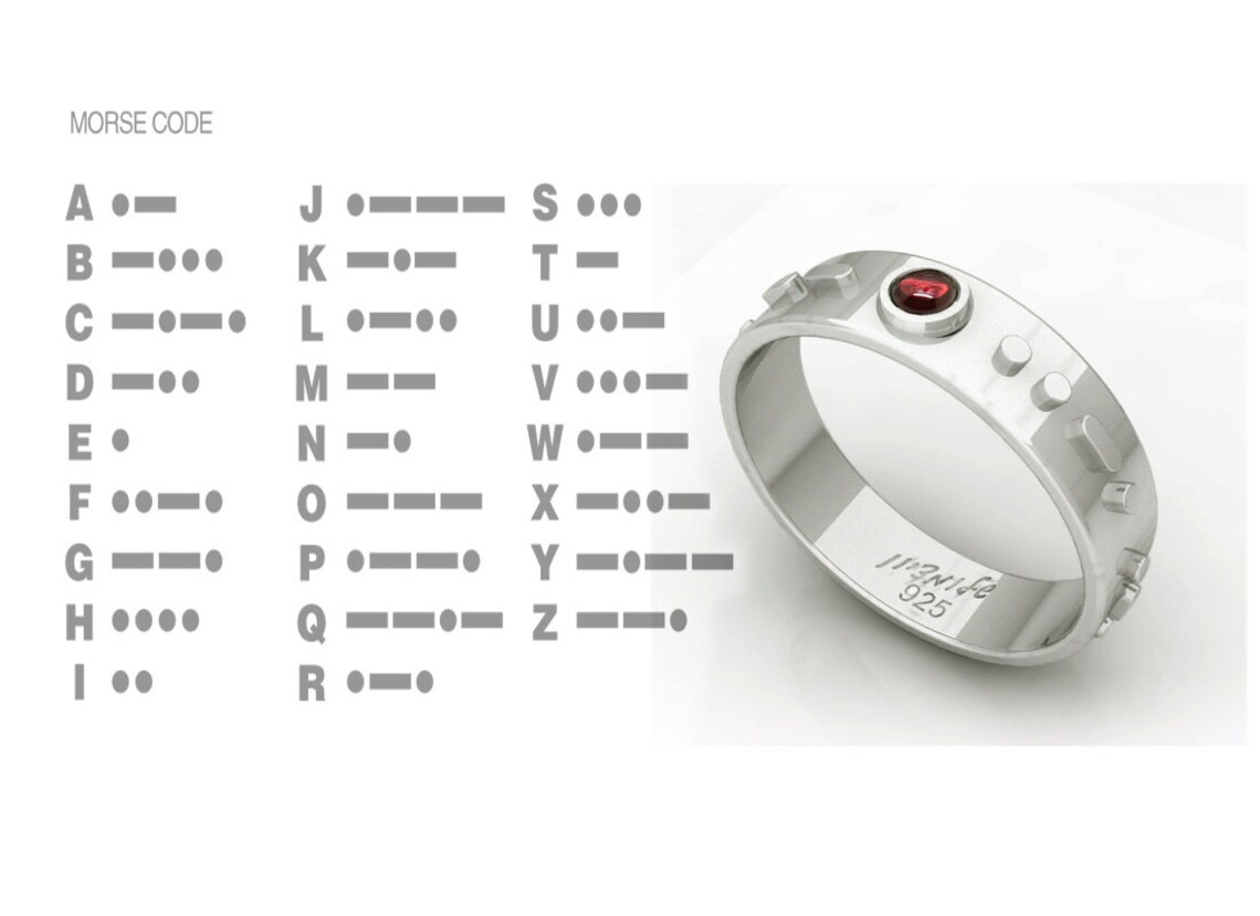 Personalized Morse Code Ring From Silverpersonalized Wedding - Etsy