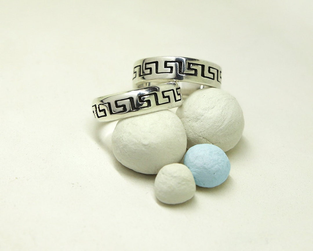 Greek Ring , Silver Wedding Ring in a Greek Style .size 8 - Etsy