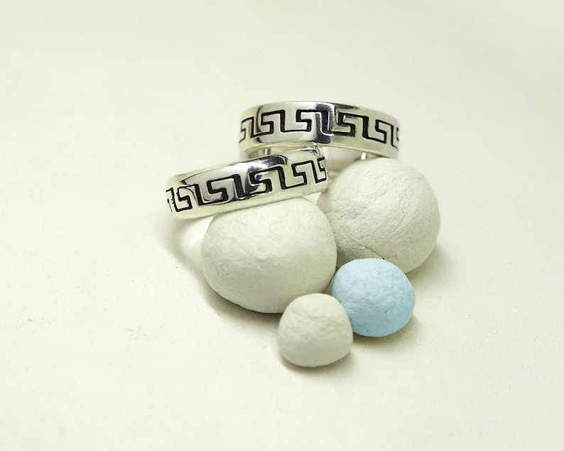 Greek Ring , Silver Wedding Ring in a Greek Style .size 8 - Etsy