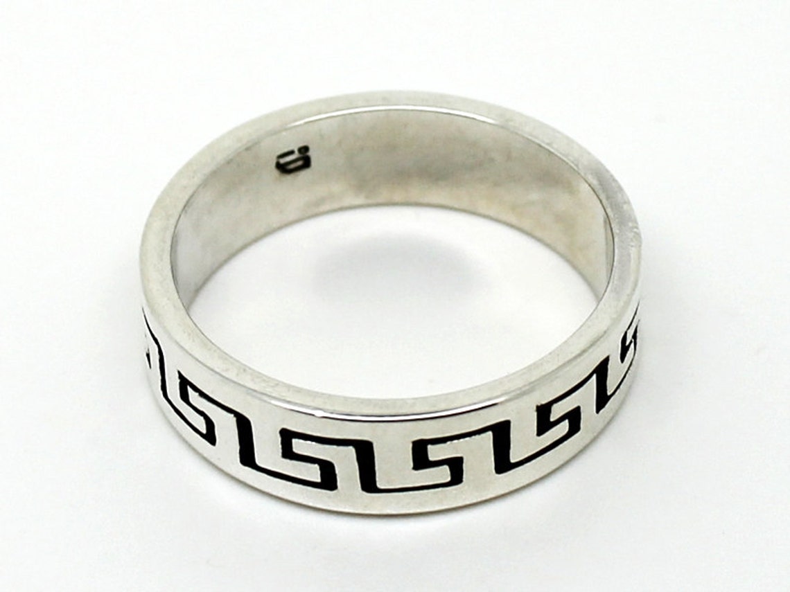 Greek Ring , Silver Wedding Ring in a Greek Style .size 8 - Etsy