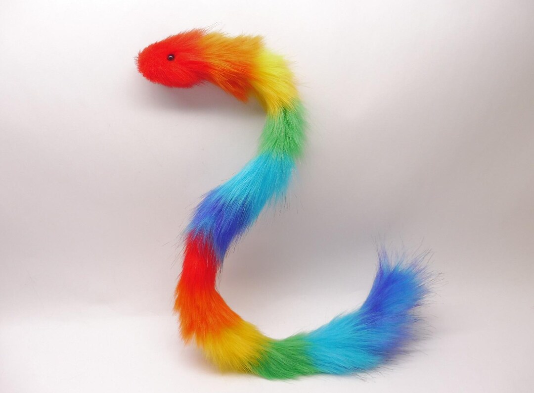 Furry Snake Rainbow Poseable Cosplay Accessory Serpent Blue Purple Red ...