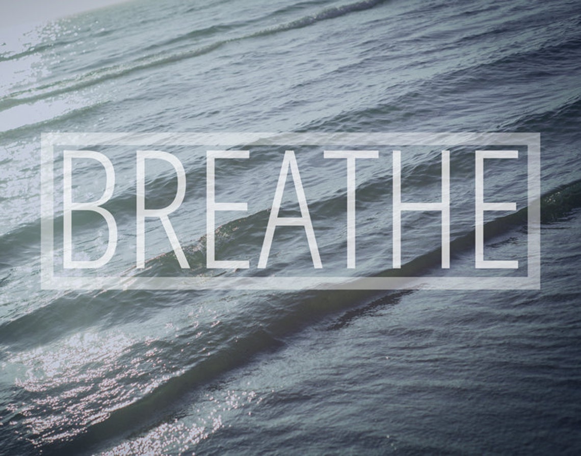 Breathe Word Art Print Simple Water Blue Poster Decor - Etsy Canada