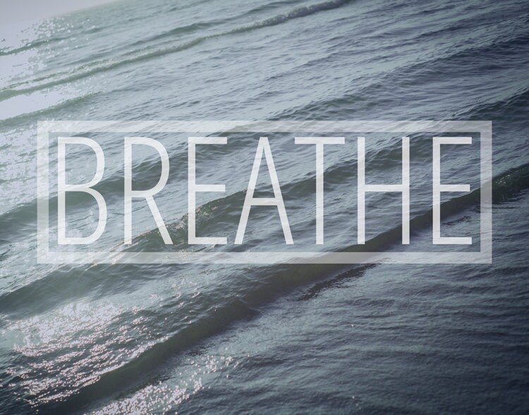 Breathe Word Art Print Simple Water Blue Poster Decor - Etsy Canada