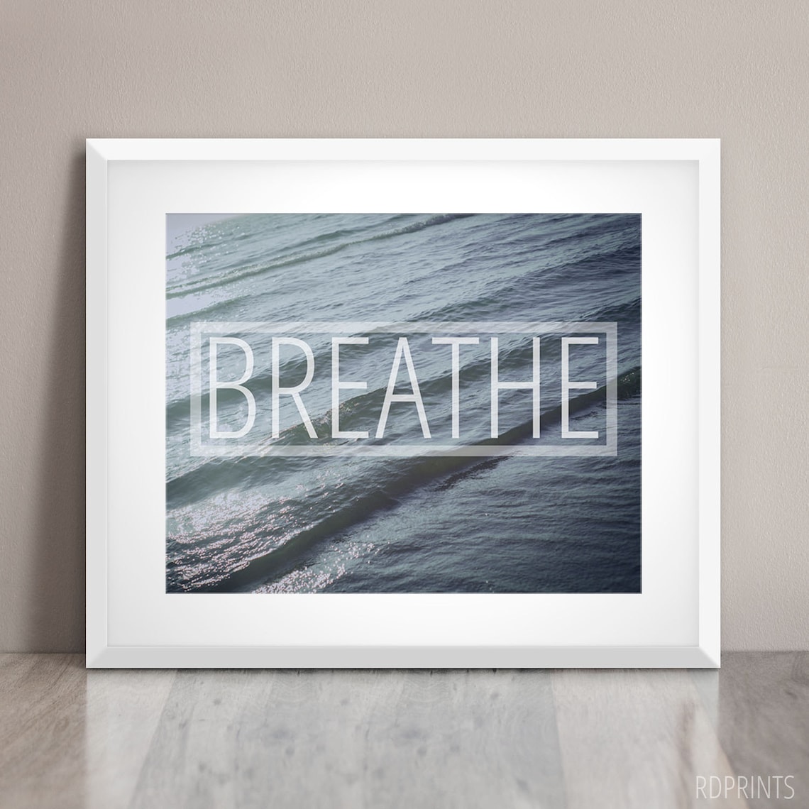 Breathe Word Art Print Simple Water Blue Poster Decor - Etsy Canada