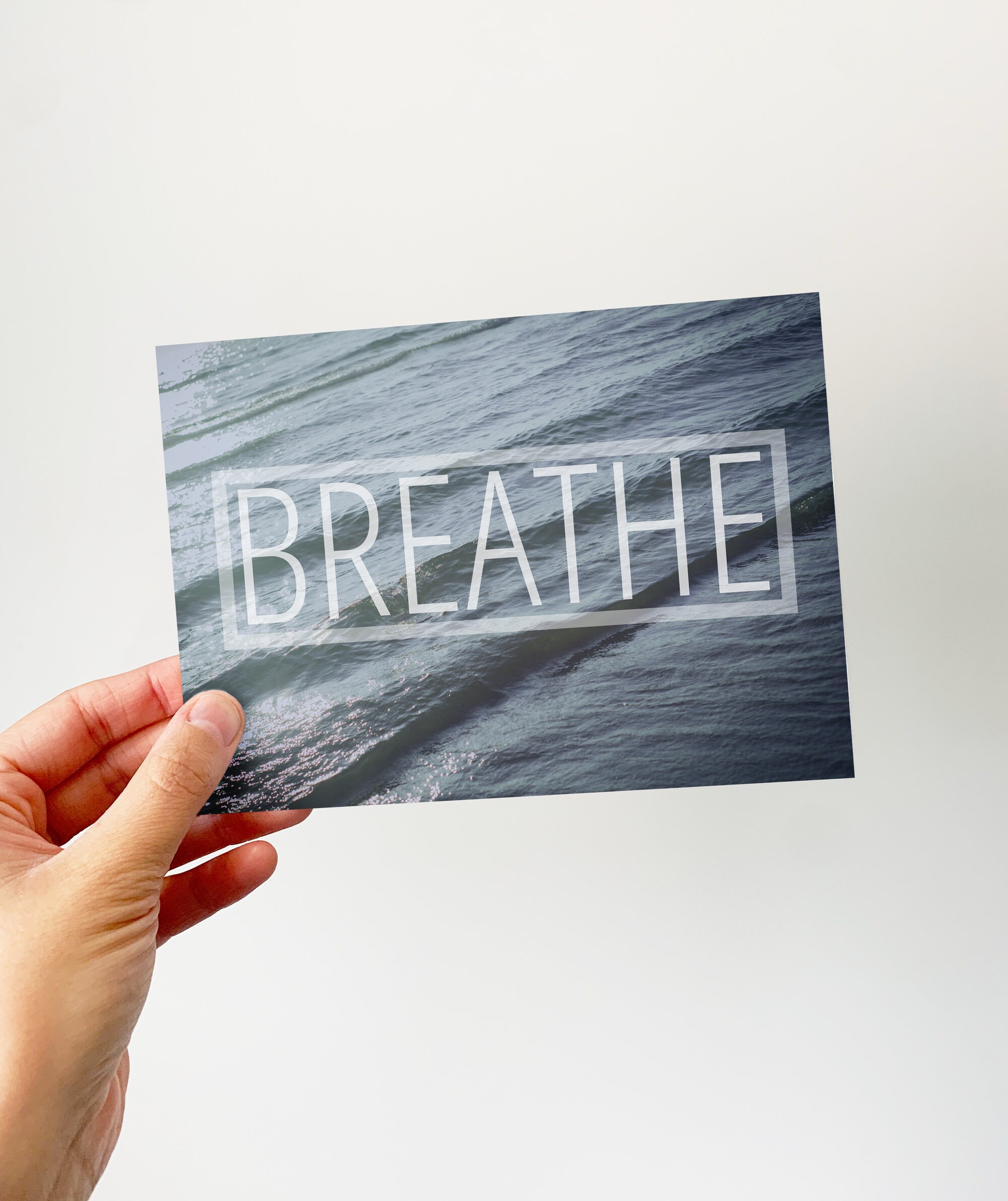 Breathe Word Art Print Simple Water Blue Poster Decor - Etsy Canada