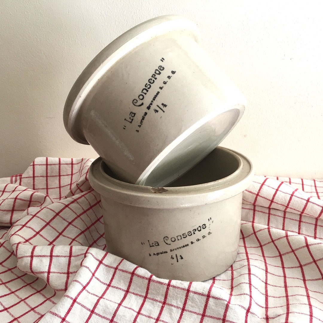 Large La Conserve French Stoneware Crock / Paté Dish 4/4 / Vintage ...