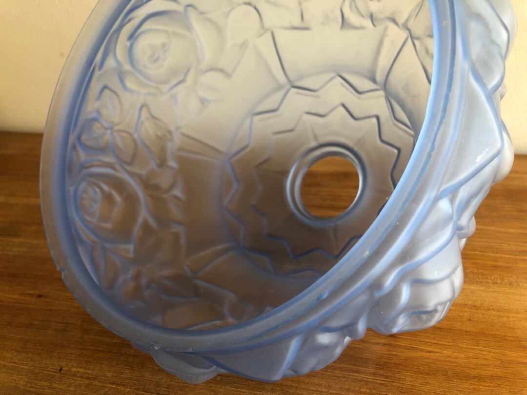 French Blue Glass Ceiling Light / Light Shade / Hanging Light / Ceiling ...