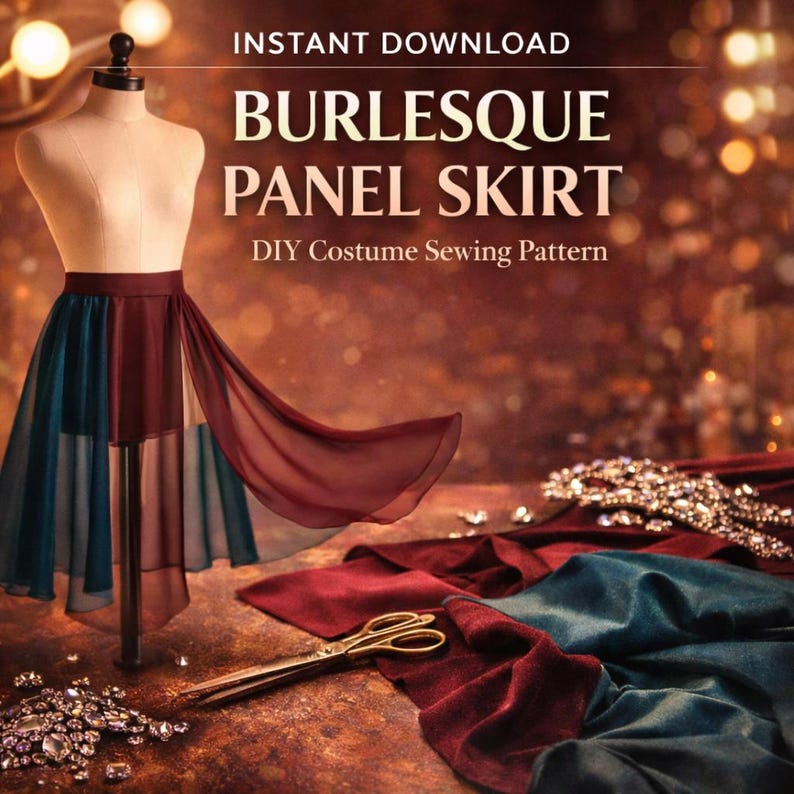 Burlesque Panel Skirt Sewing Pattern PDF | DIY Costume Tutorial - Etsy