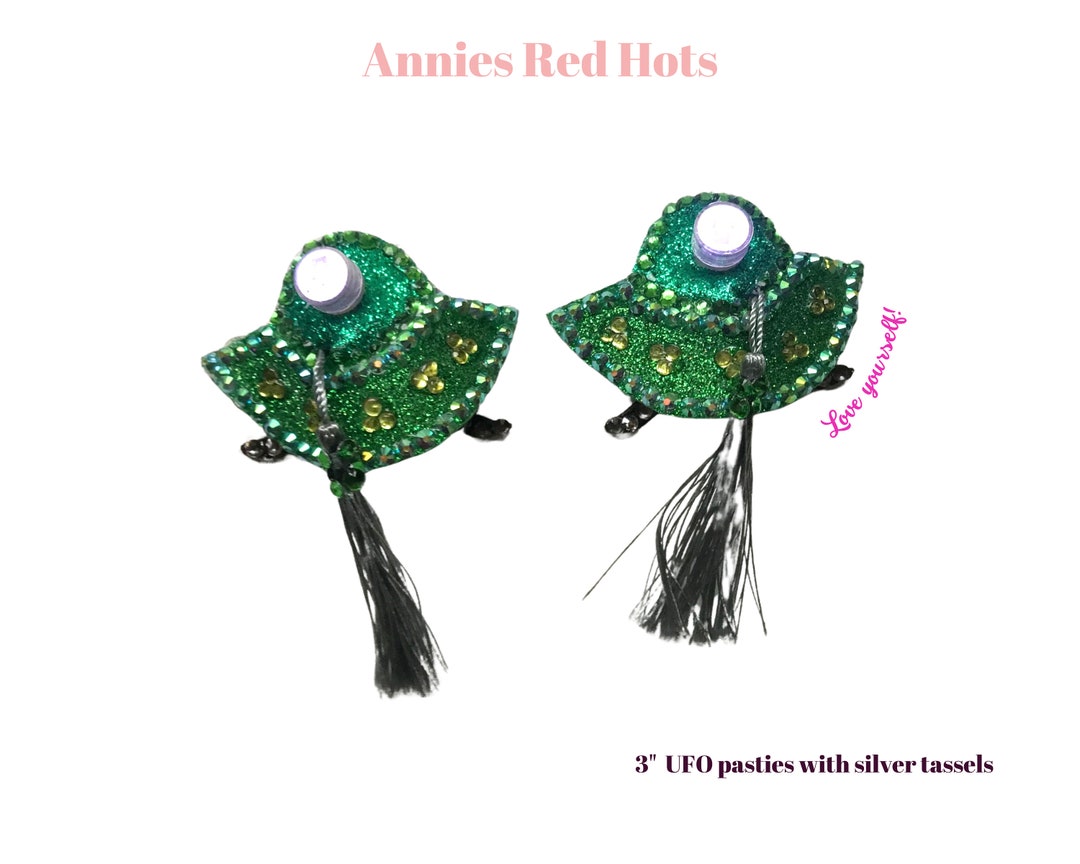 Custom Spaceship UFO Alien Rhinestone Nippies, Pasties & Tassels for ...