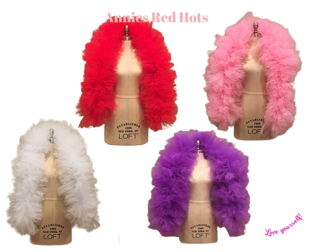 The Cuddle / Vegan Tulle Boa Drag Queen Costume Dress 60 X 15 Feather ...